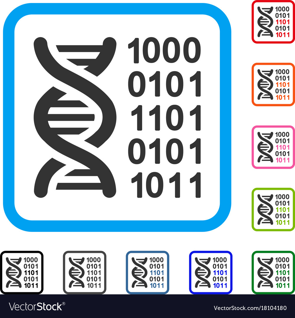 Genetical code framed icon Royalty Free Vector Image