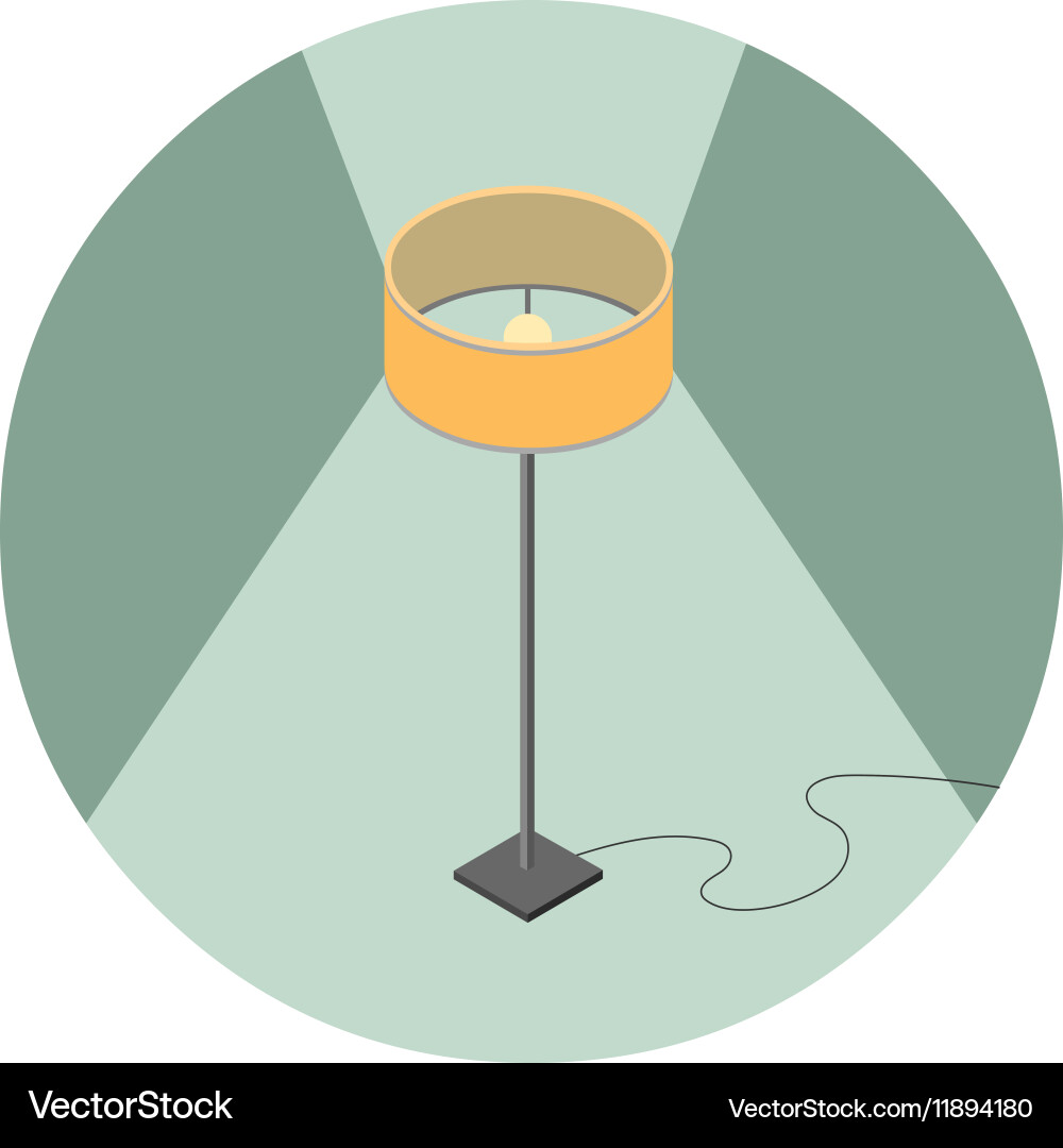 Isometric of floor lamp 3d flat interior design Vector Image