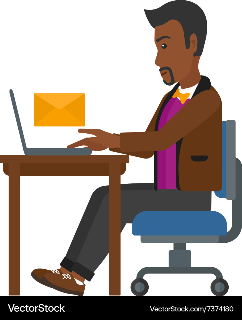 Man receiving email Royalty Free Vector Image - VectorStock