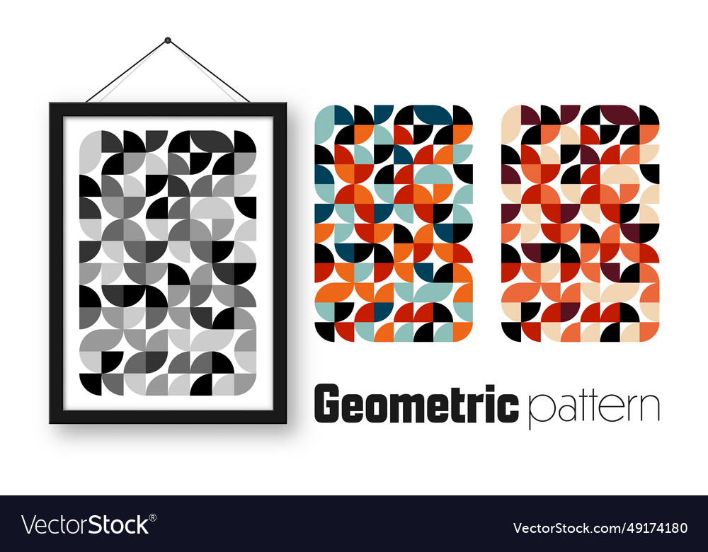 Picture frame with geometric trendy pattern Vector Image