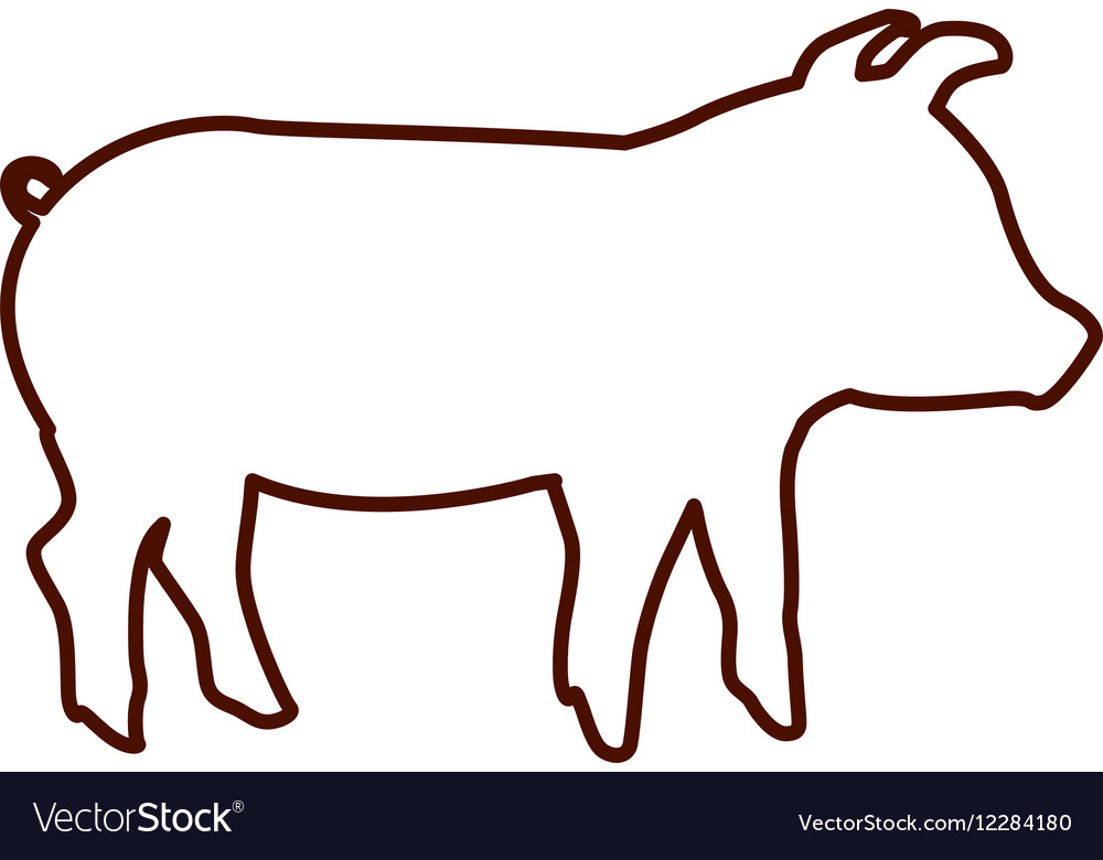 Pig farm animal isolated icon Royalty Free Vector Image