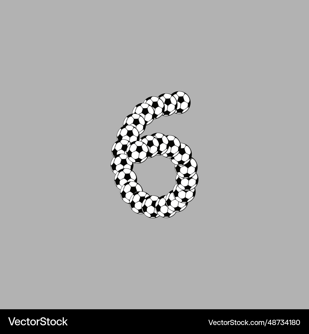Soccer ball number 6 Royalty Free Vector Image