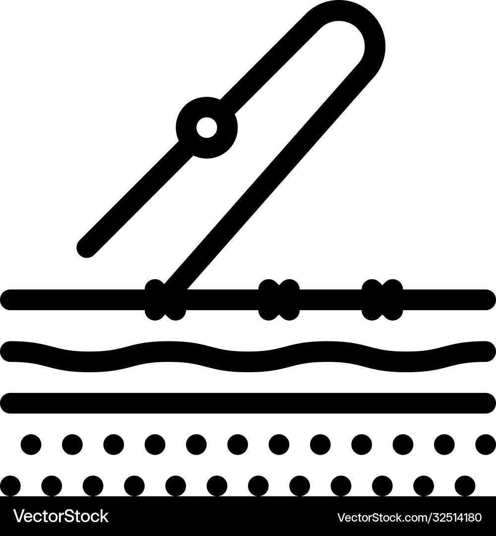 Stitching surgical incision icon outline Vector Image