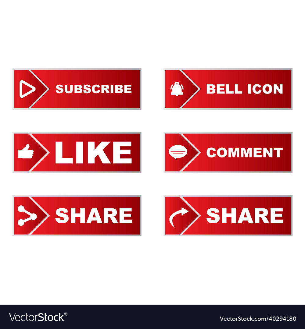 Subscribe button collection with multiple square Vector Image