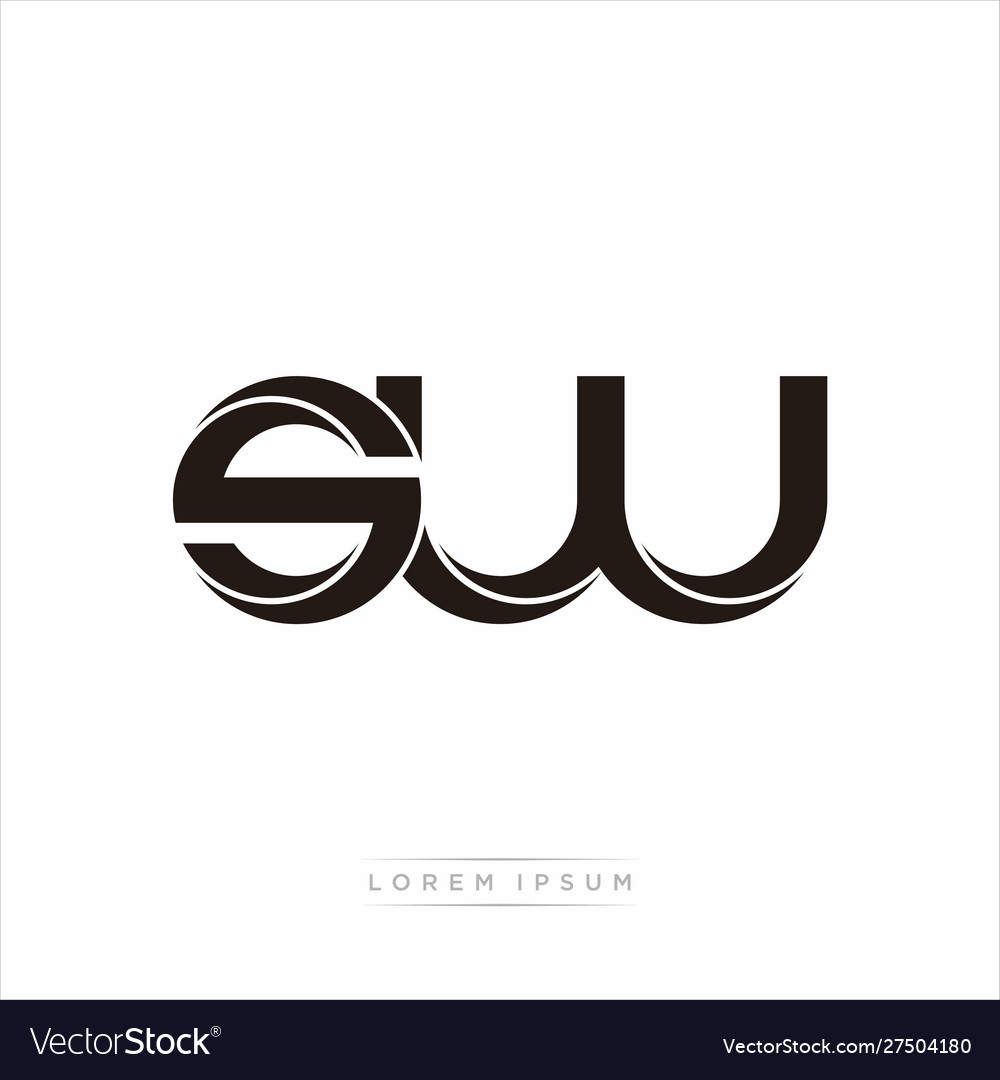 Sw initial letter split lowercase modern monogram Vector Image