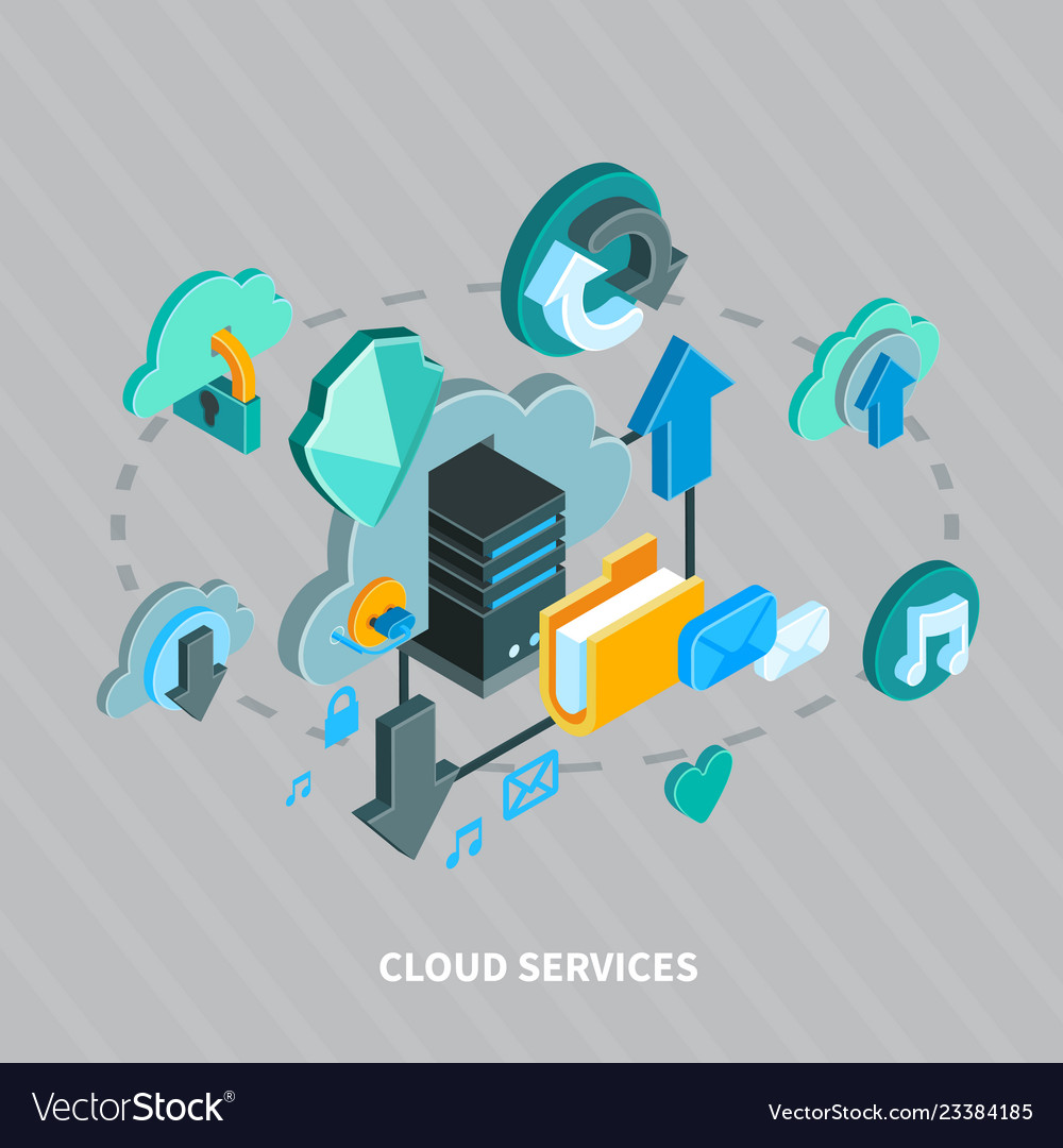 Cloud services concept Royalty Free Vector Image