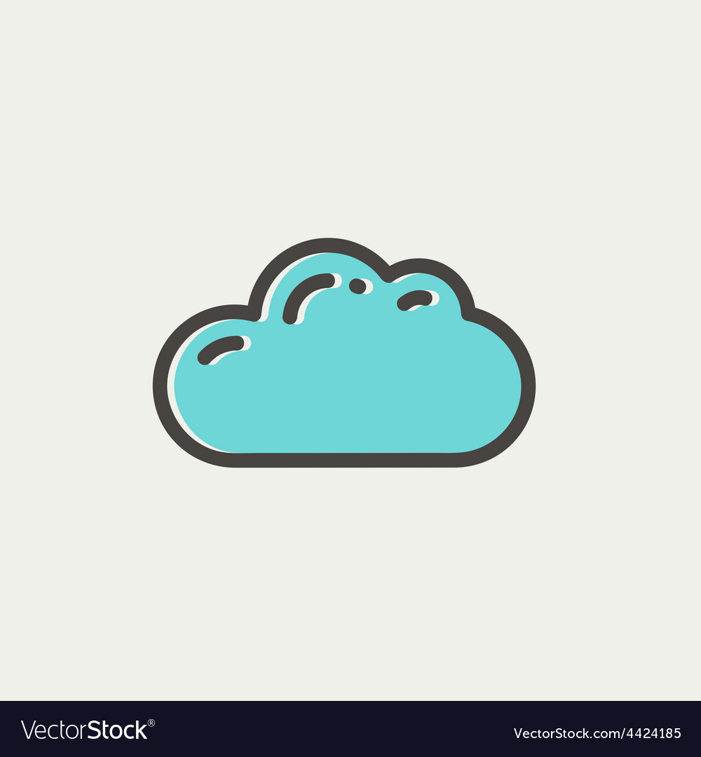 Cloud thin line icon Royalty Free Vector Image