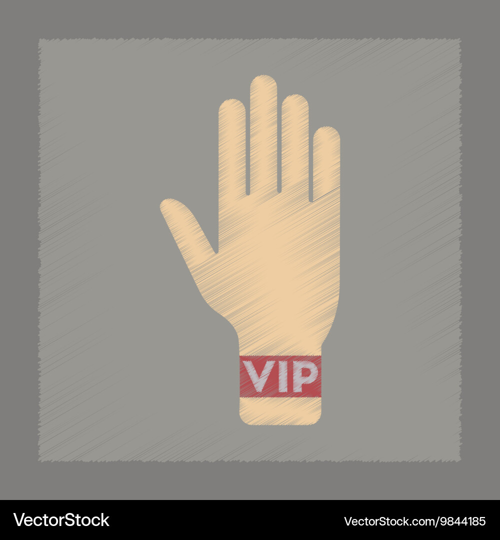 Flat shading style icon hand vip Royalty Free Vector Image