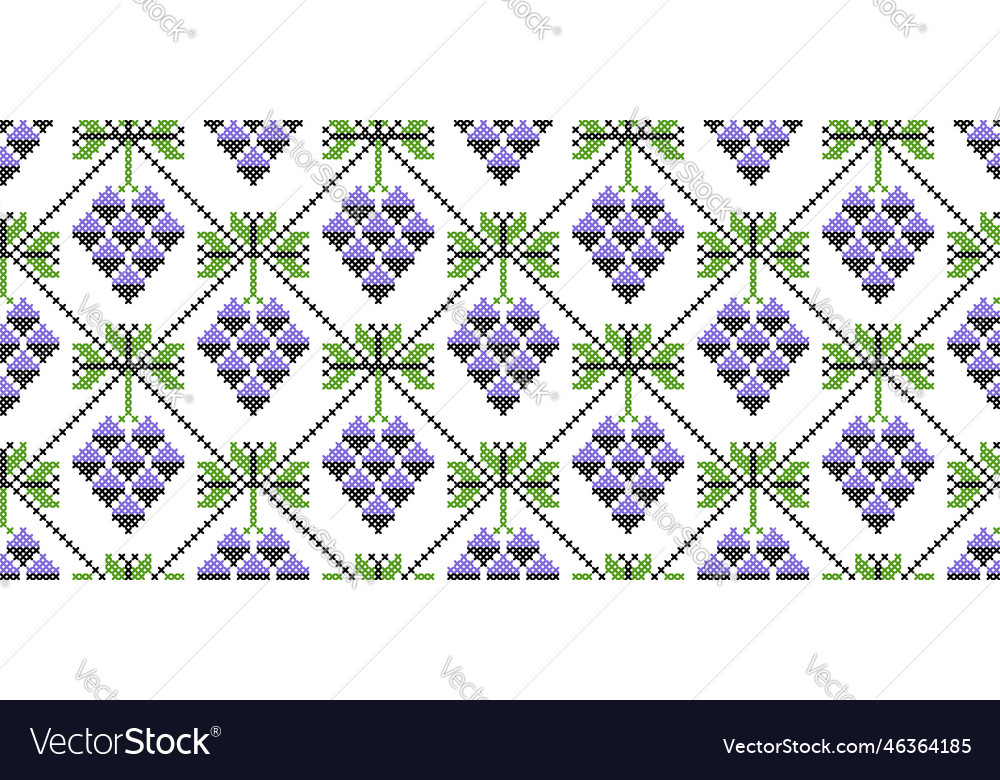 Grapes bunch seamless pattern background Vector Image