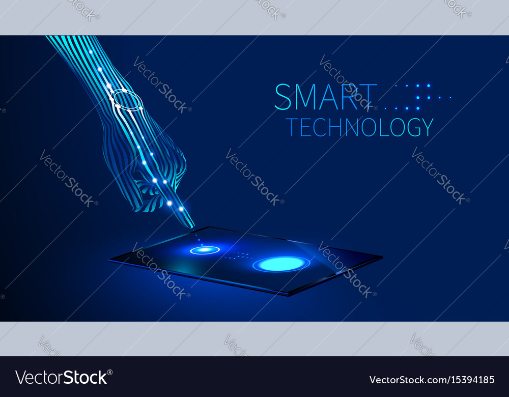 Hand smart technology Royalty Free Vector Image