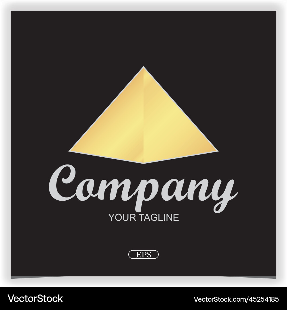 Luxury gold pyramid logo design premium elegant Vector Image