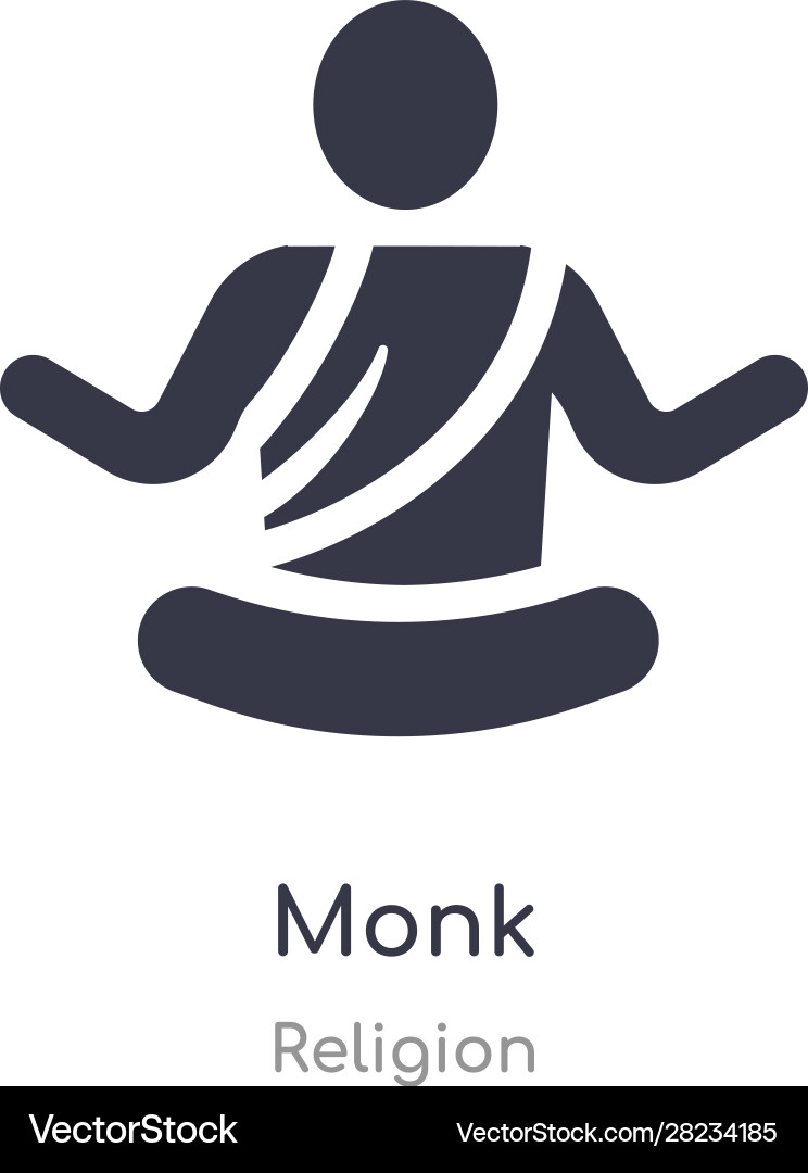 Monk icon isolated icon from religion Royalty Free Vector