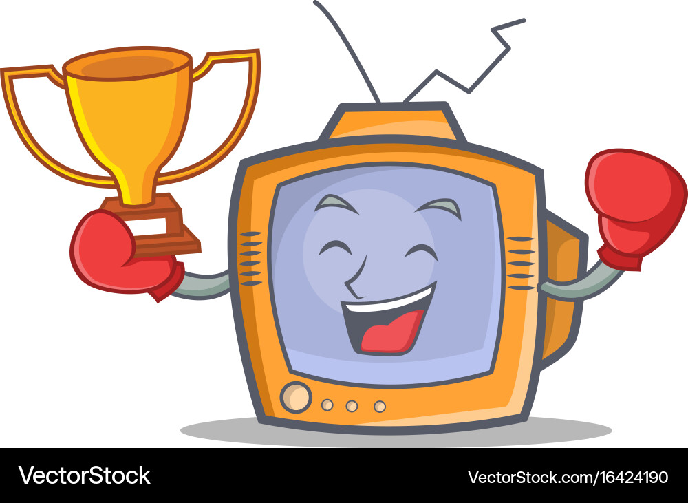 Boxing tv character cartoon object winner Vector Image