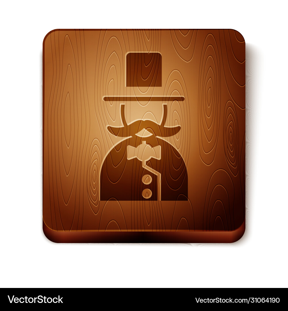 Brown magician icon isolated on white background Vector Image