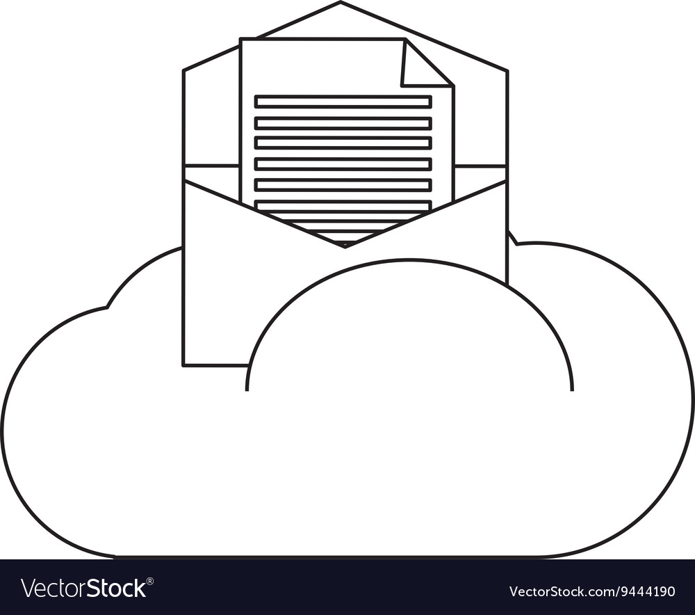 Cloud with envelope message Royalty Free Vector Image