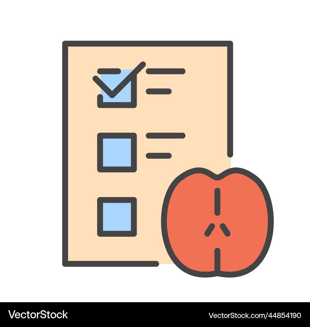 Color food list icon Royalty Free Vector Image