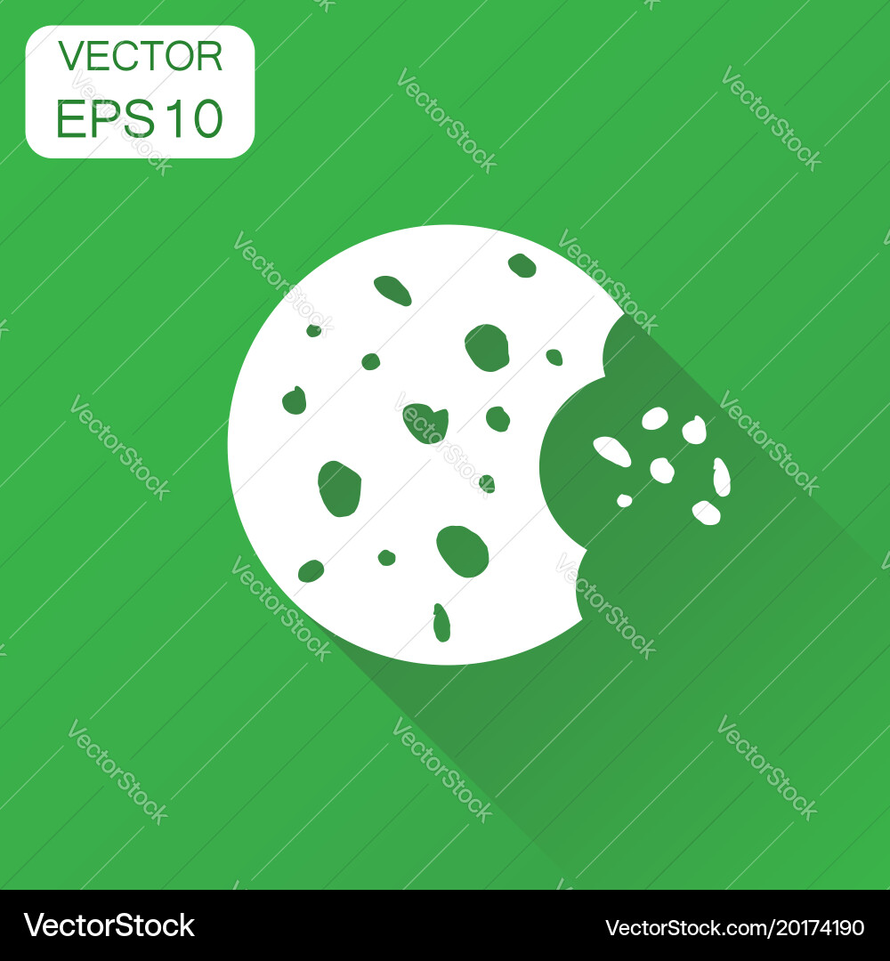 Cookie icon business concept chip biscuit symbol Vector Image