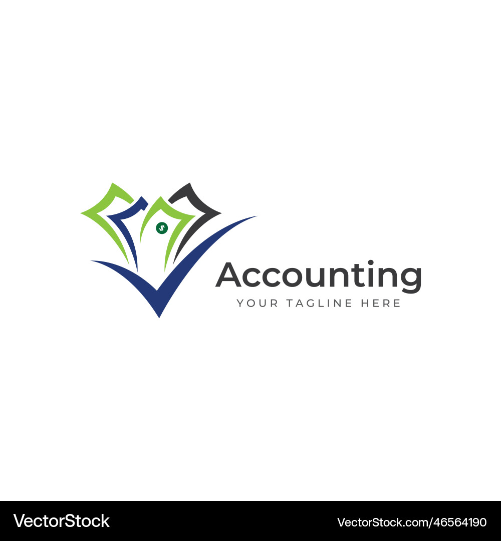 Financial accounting logo with check mark Vector Image
