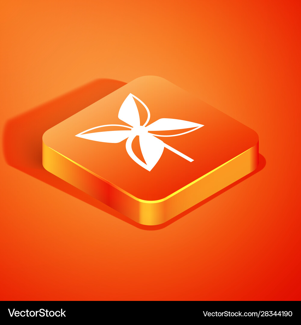 Isometric pinwheel icon isolated on orange Vector Image