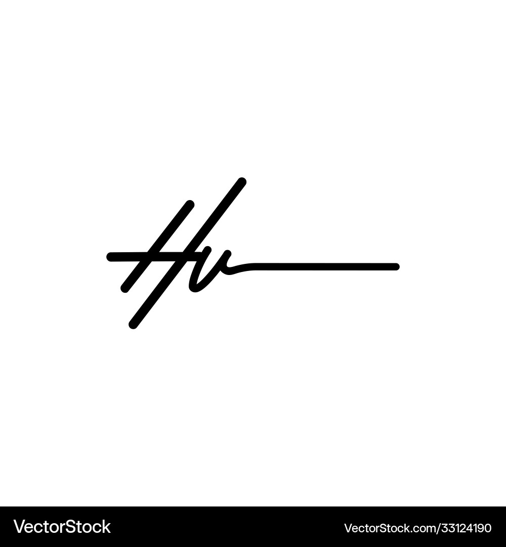 Letter hv signature logo template Royalty Free Vector Image