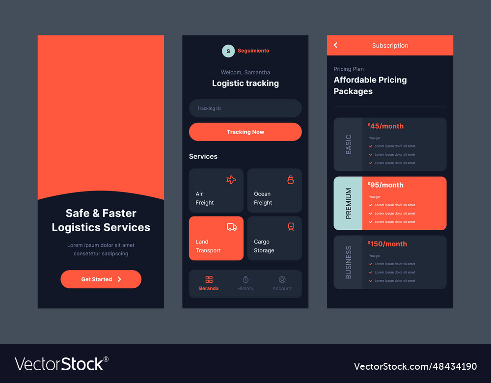 Logistic ui design template Royalty Free Vector Image Logistic ui design template Royalty Free Vector Image