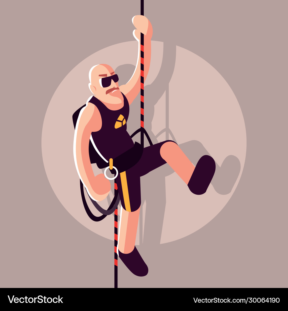 Man rock climber with climbing equipment Vector Image