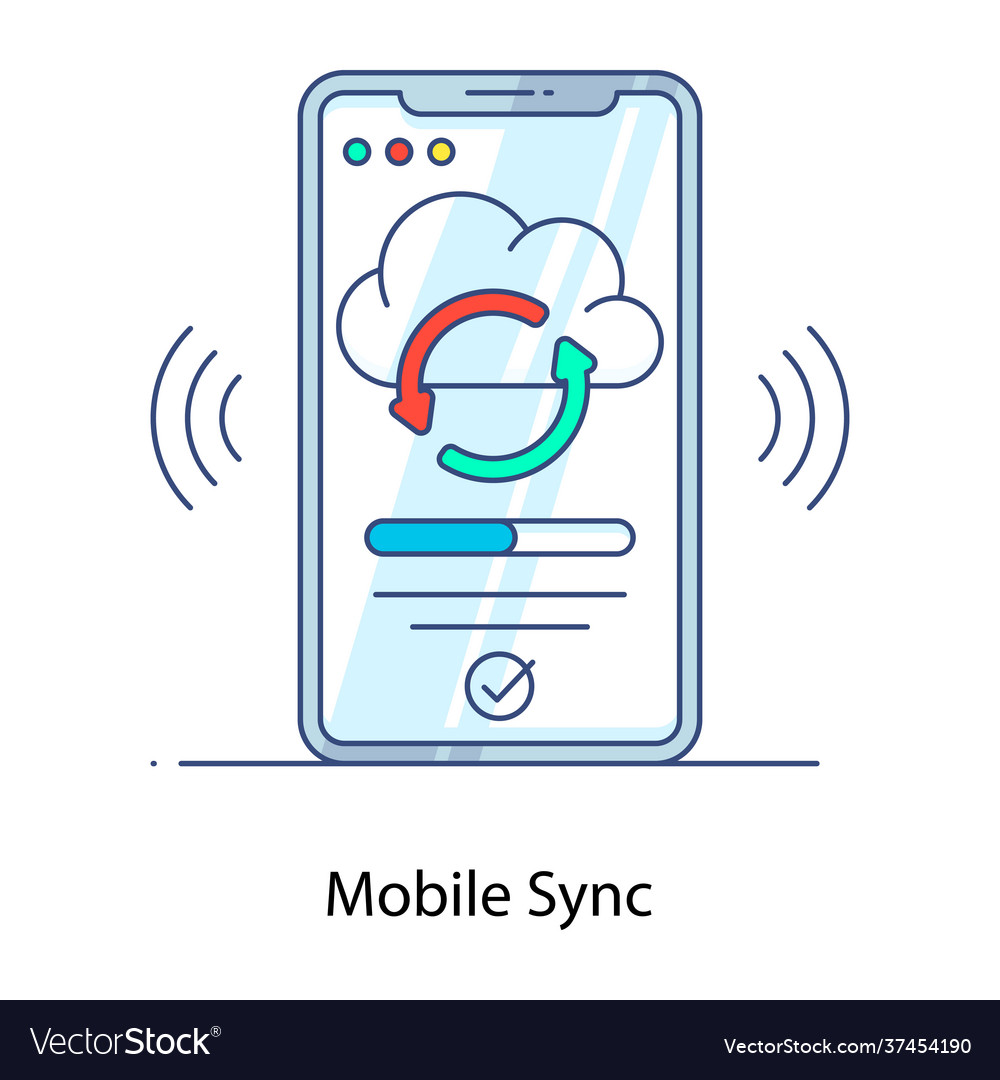 Mobile sync Royalty Free Vector Image - VectorStock