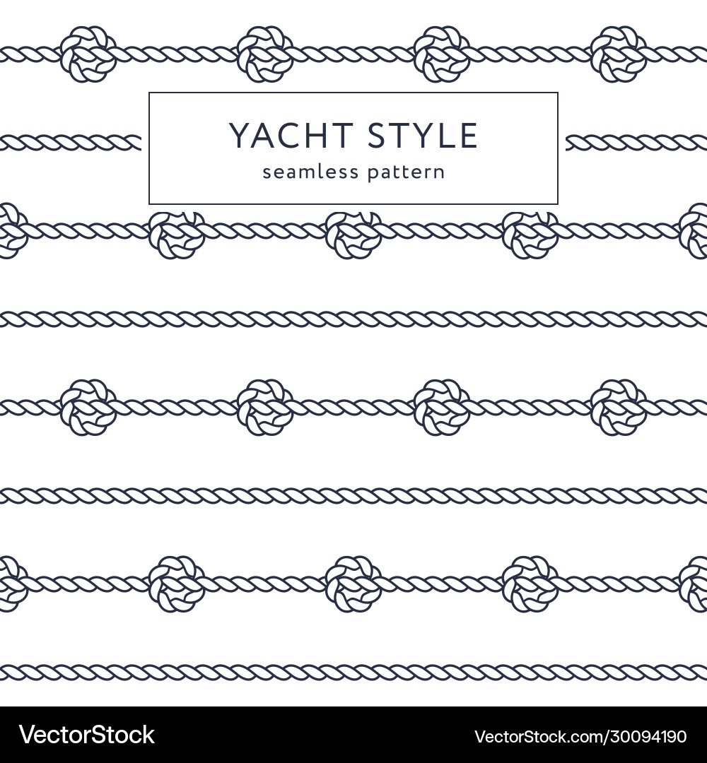 Nautical rope seamless pattern yacht style design Vector Image