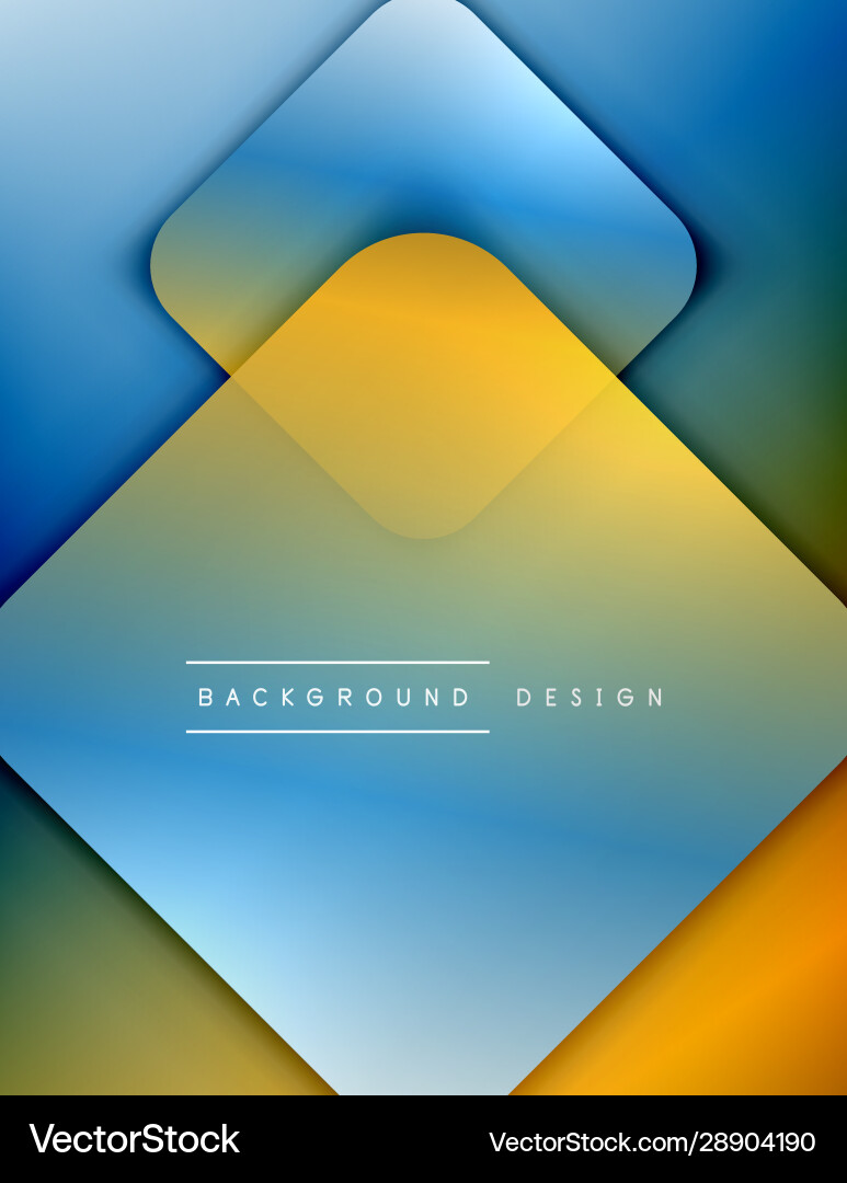 Rounded squares shapes composition geometric Vector Image