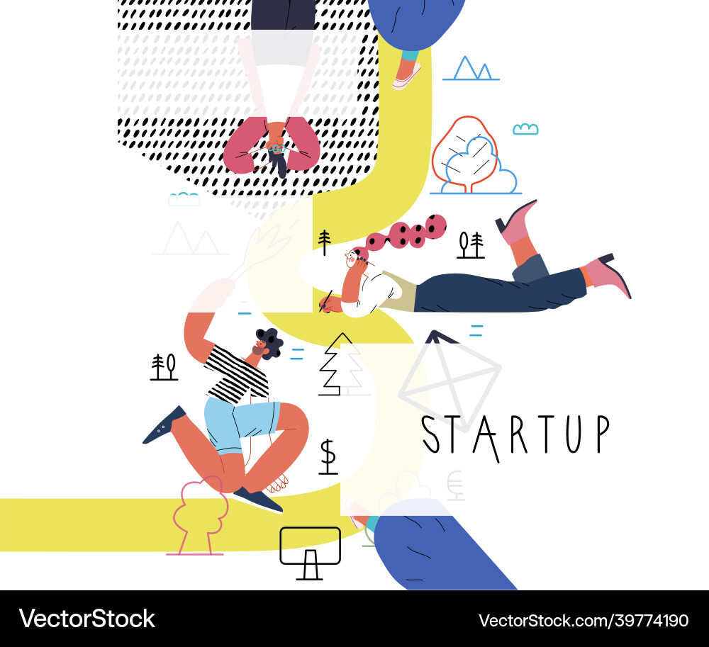 Startup concept of building new Royalty Free Vector Image