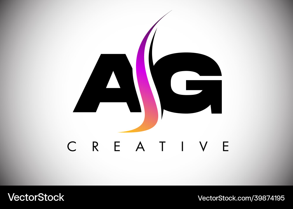 Ag letter logo design with creative shoosh Vector Image