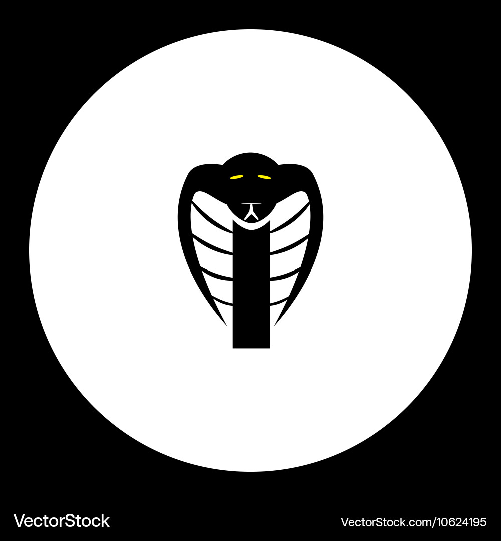 Black cobra snake head simple isolated icon eps10 Vector Image