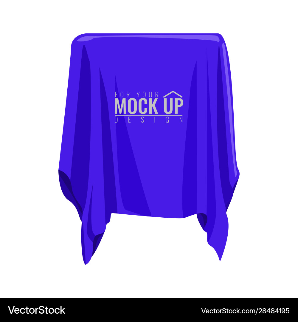 Blue silk cloth covered object for cartoon style Vector Image