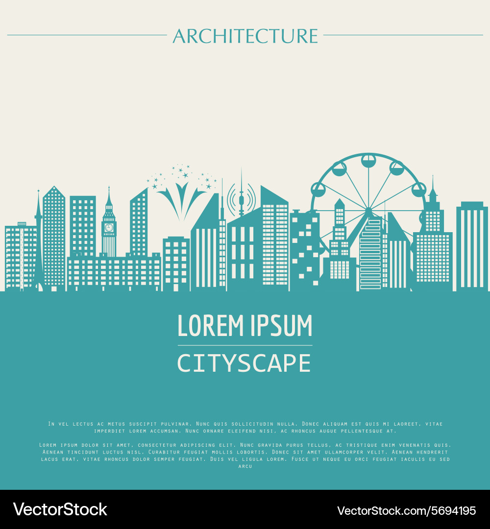 Cityscape graphic template modern city Royalty Free Vector
