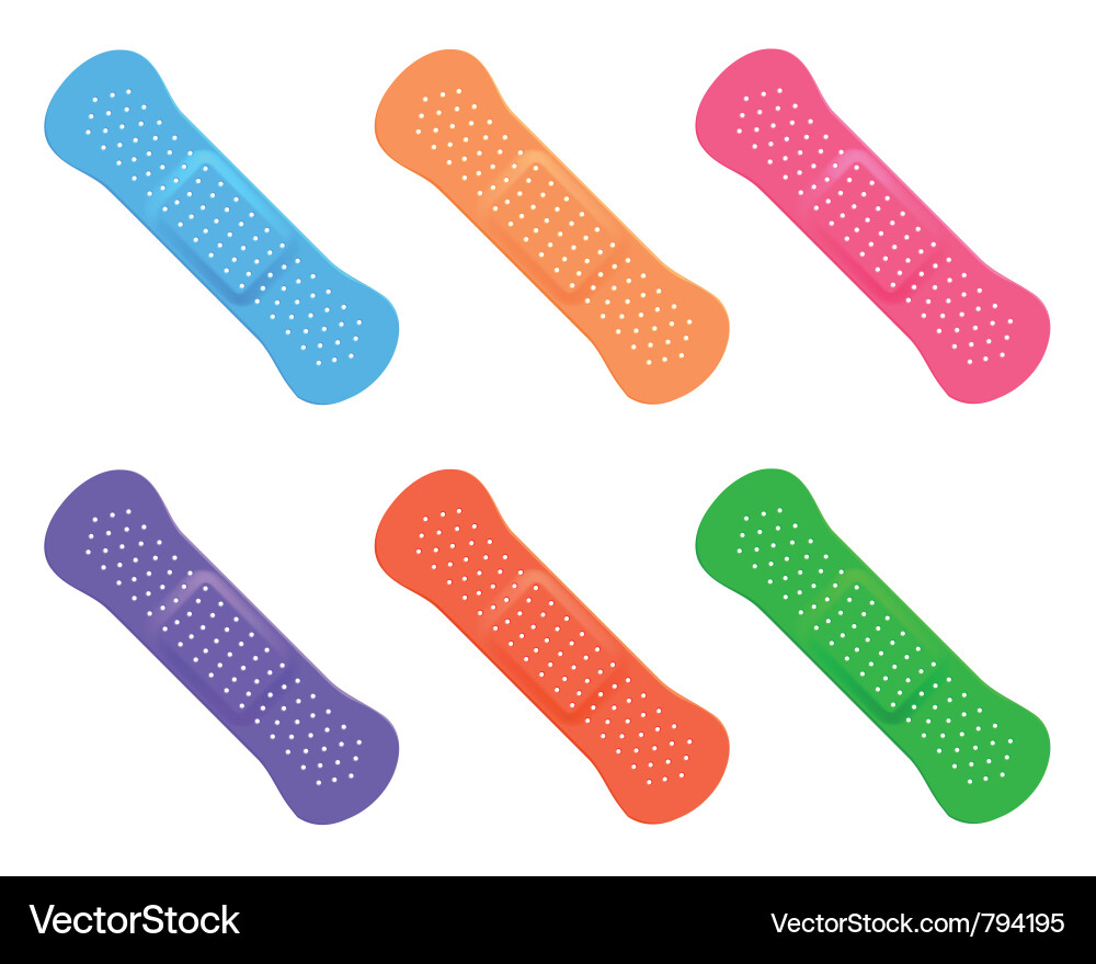 Colorful icons sticking plasters Royalty Free Vector Image