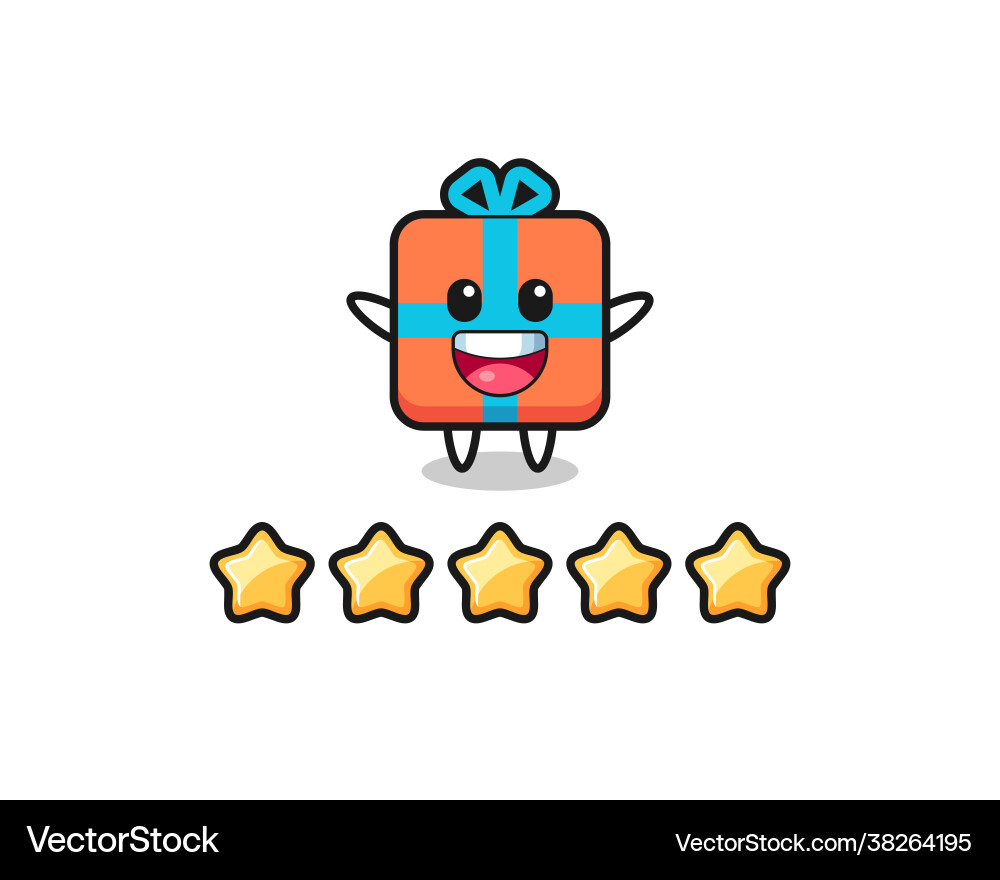 Customer best rating gift box cute character Vector Image