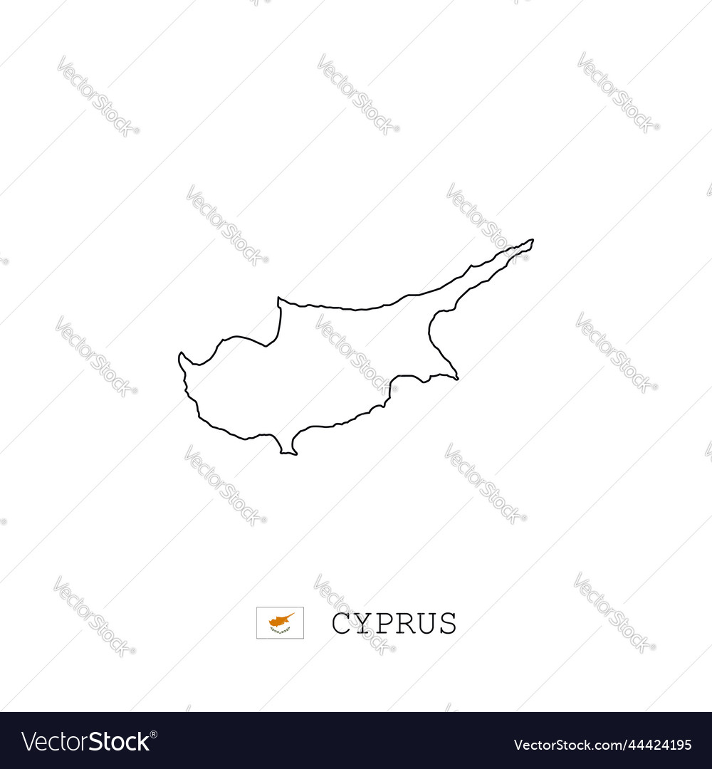 Cyprus map outline line linear Royalty Free Vector Image Cyprus map outline line linear Royalty Free Vector Image