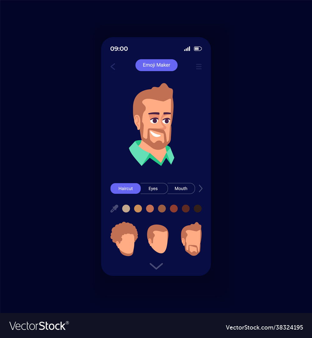 Emoji maker smartphone interface template Vector Image Emoji maker smartphone interface template Vector Image