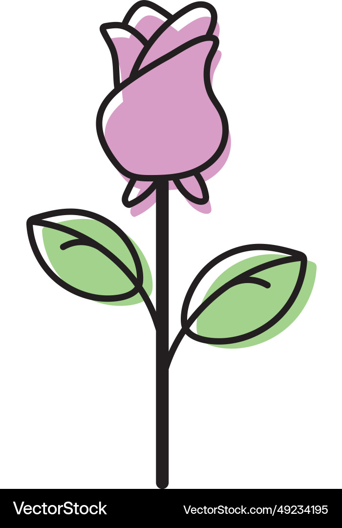 Isolated colored flower sketch icon Royalty Free Vector