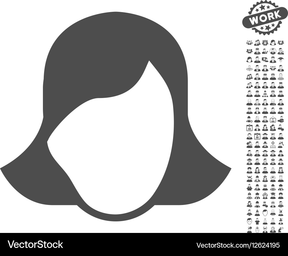 Lady face template icon with bonus Royalty Free Vector Image