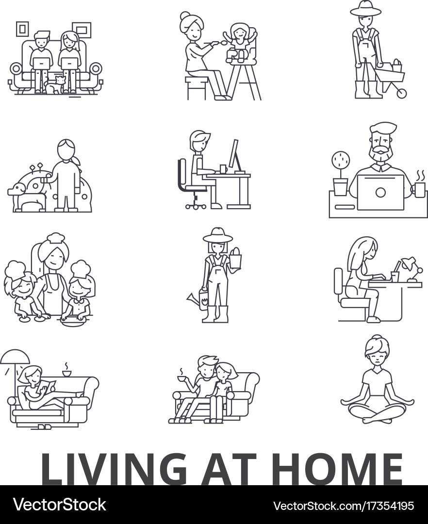 Living at home help room Royalty Free Vector Image