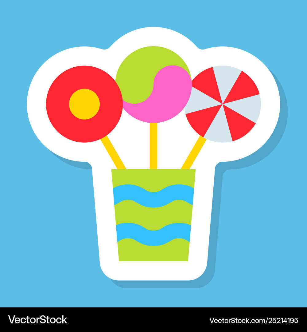 Lollipop sticker isolated flat stye icon Vector Image