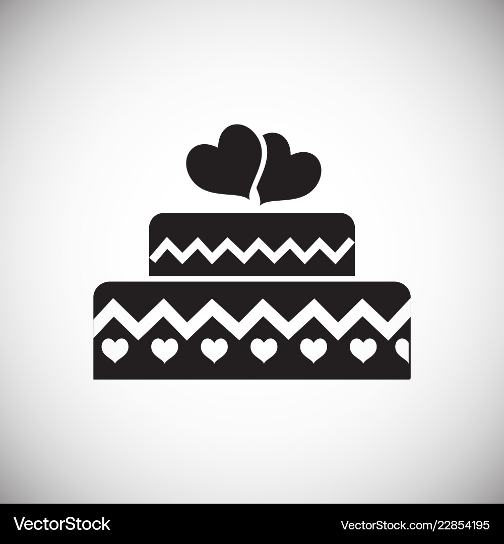 Love cake with hearts on white background Vector Image