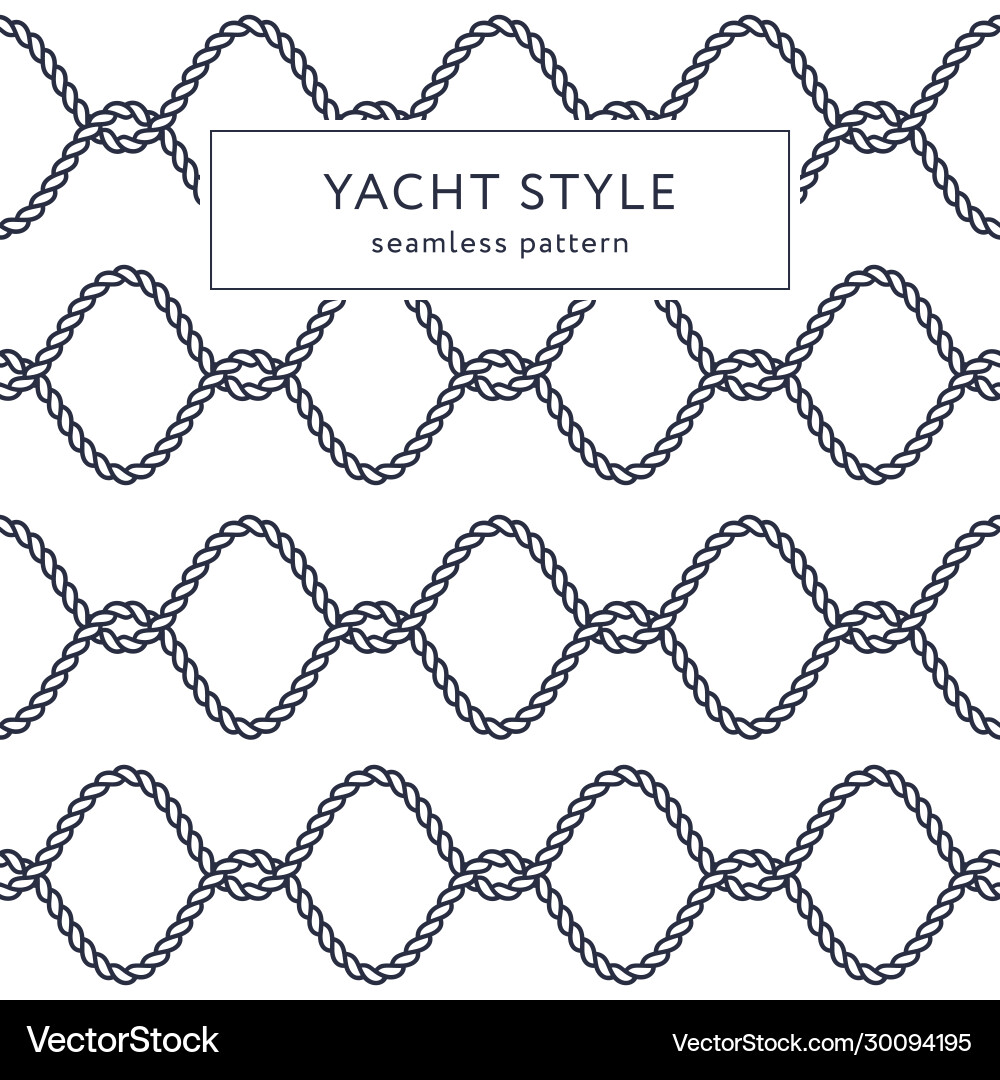 Nautical rope seamless pattern yacht style design Vector Image
