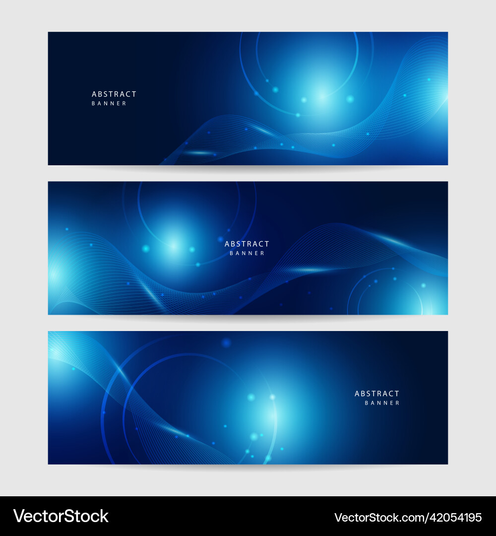 Networking neon style blue wide banner design Vector Image