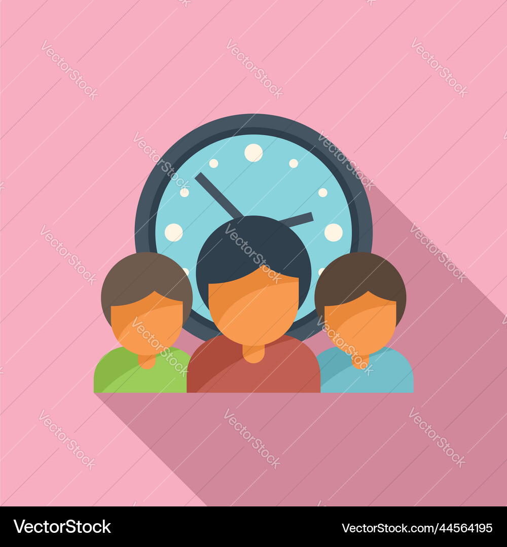 People time management icon flat business Vector Image