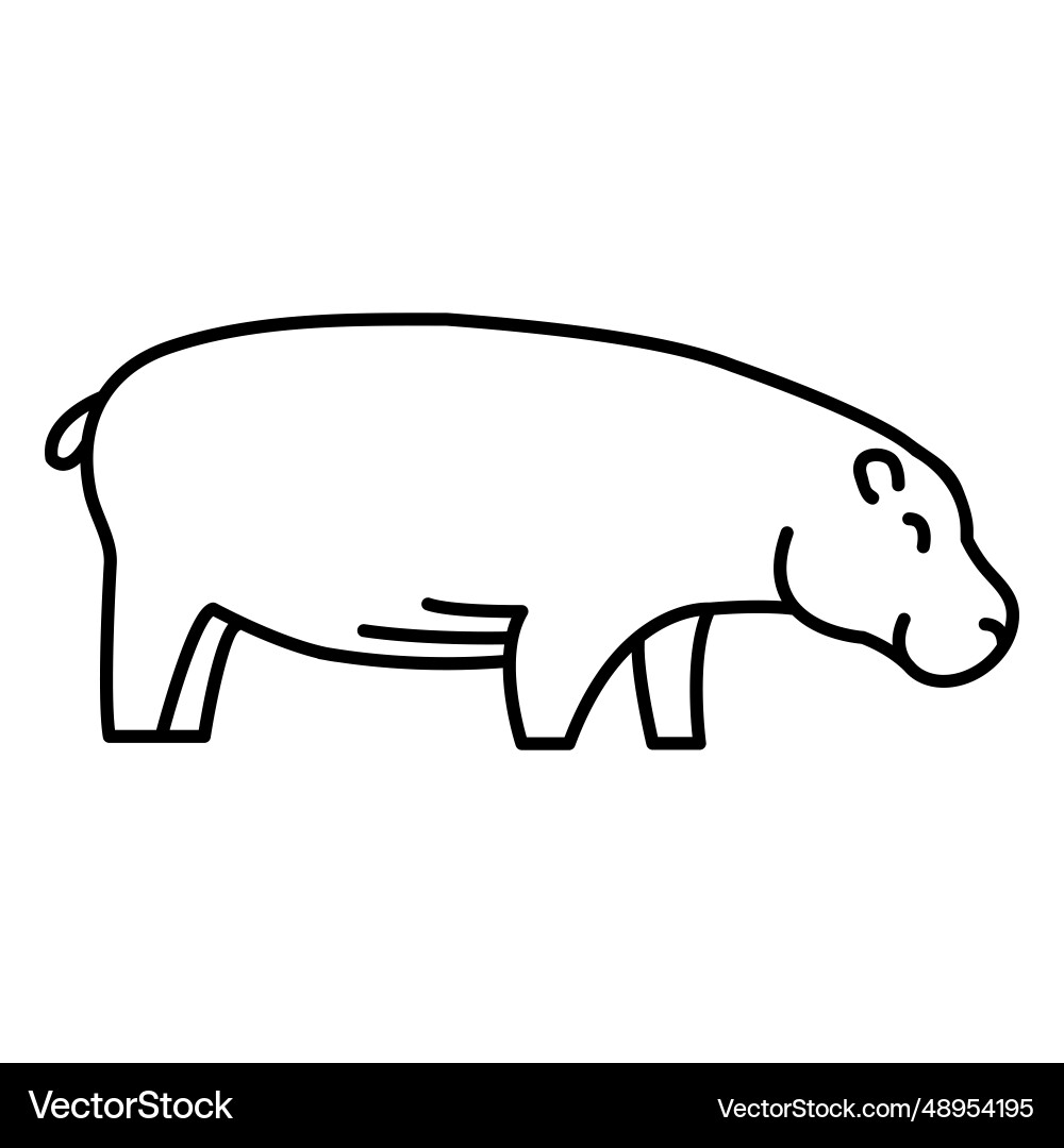 Pork animal line art Royalty Free Vector Image