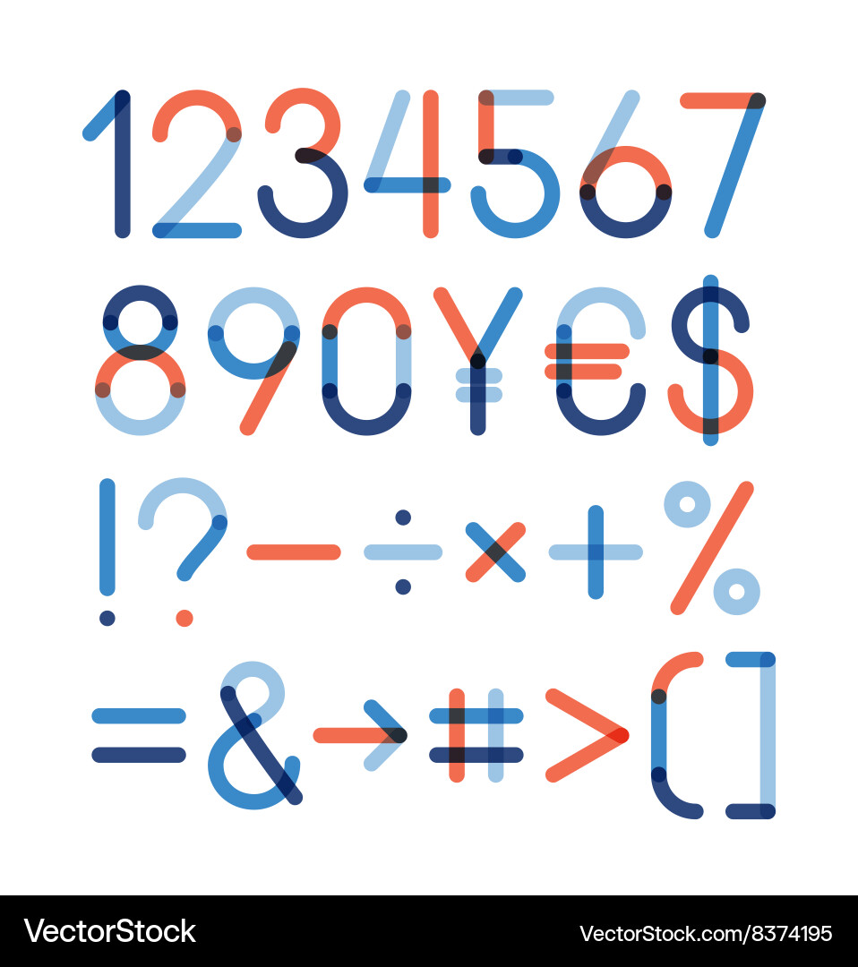 Set - Numbers and other symbols Royalty Free Vector Image