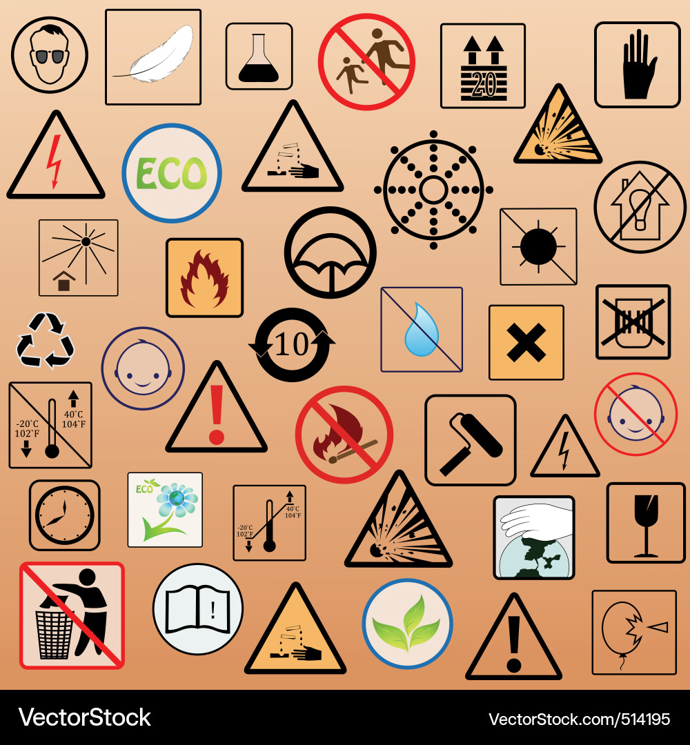 Set of packing symbols Royalty Free Vector Image
