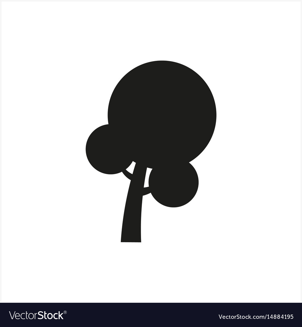 Simple minimal black tree icon symbol style Vector Image